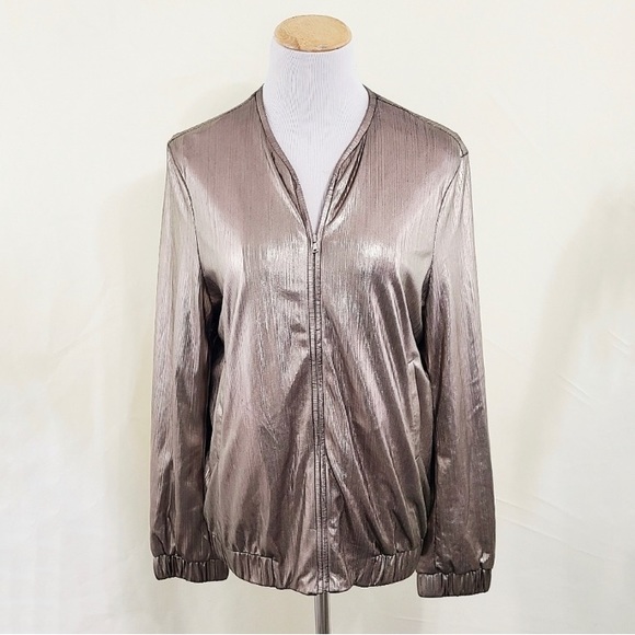 bishop + young | Jackets & Coats | Bishopyoung Gold Metallic Bomber ...